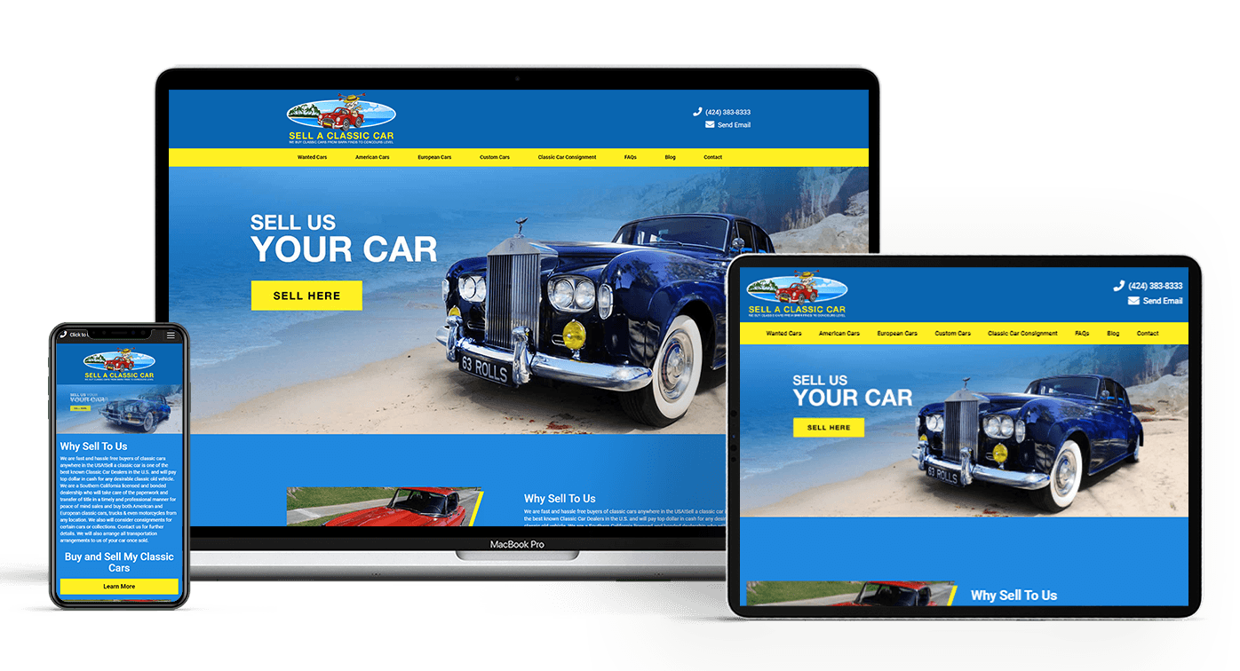 Sell a Classic Car Portfolio | Responsive Web Design in Los Angeles Area